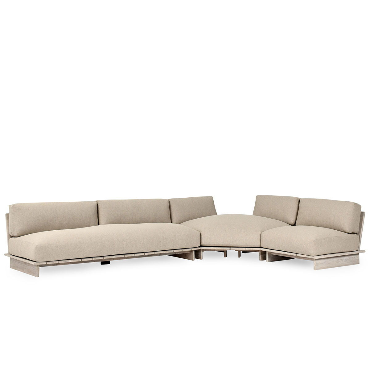 Livia - Teak 3 Piece Outdoor Sectional - Taupe – Setting The Space
