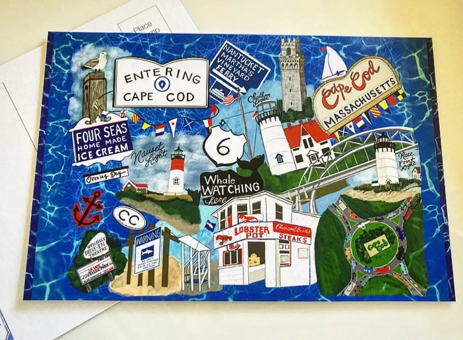 Hand-Drawn Cape Cod, Massachusetts Postcards – Setting The Space