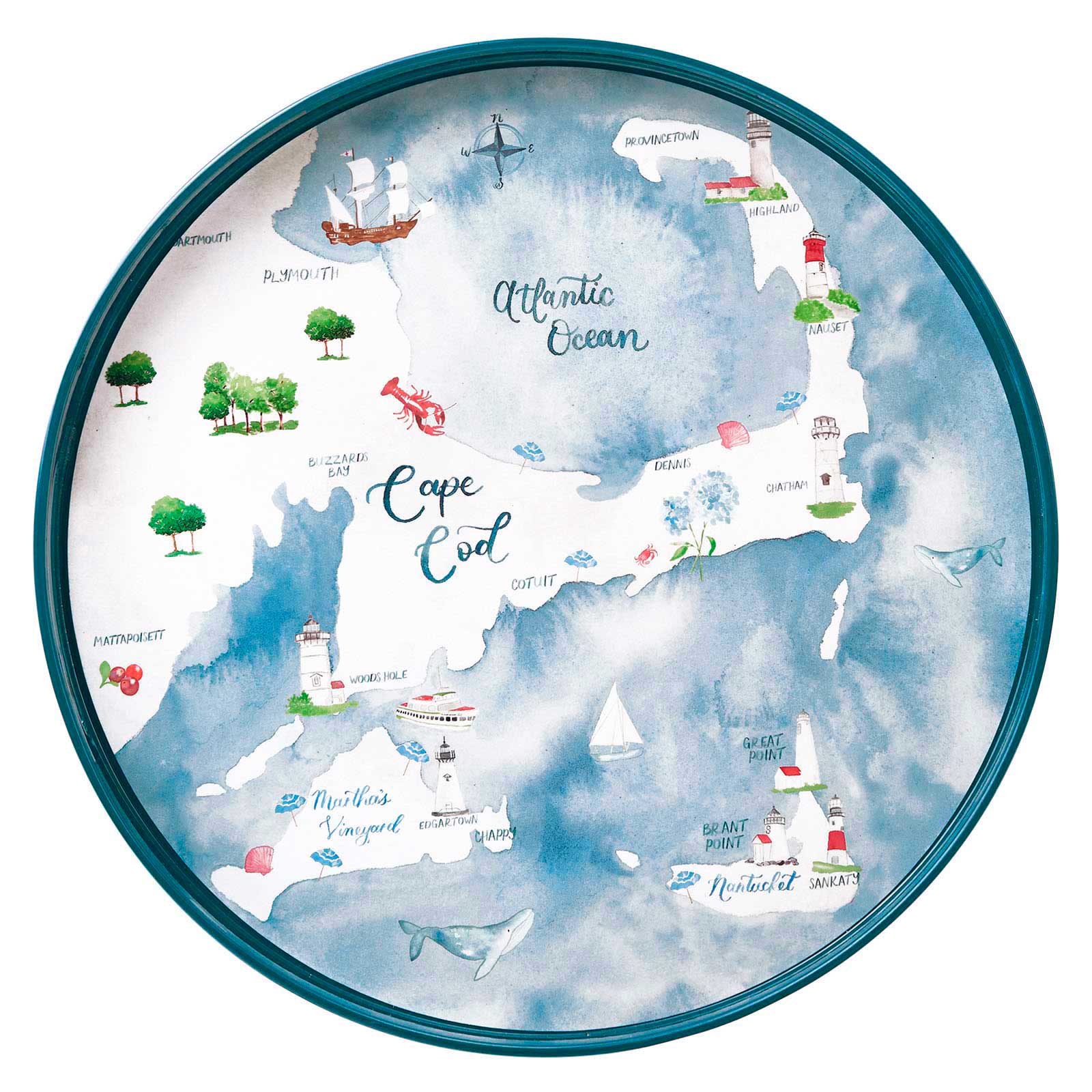 CAPE AND ISLANDS 15 Inch Round Tray – Setting The Space