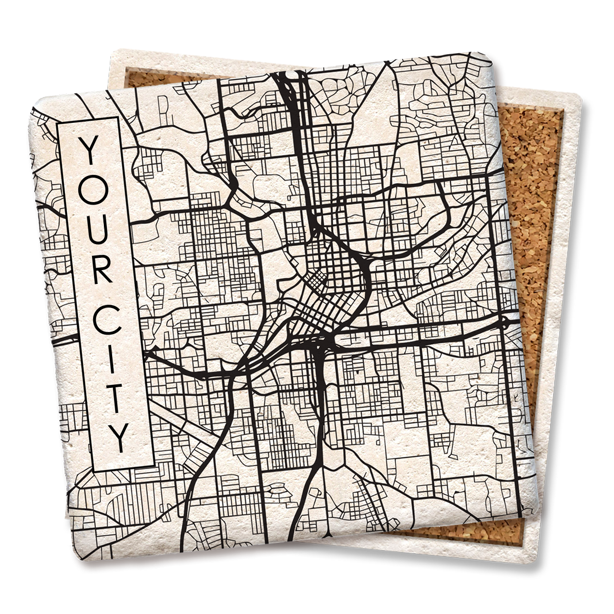 Custom city street map coaster – Setting The Space