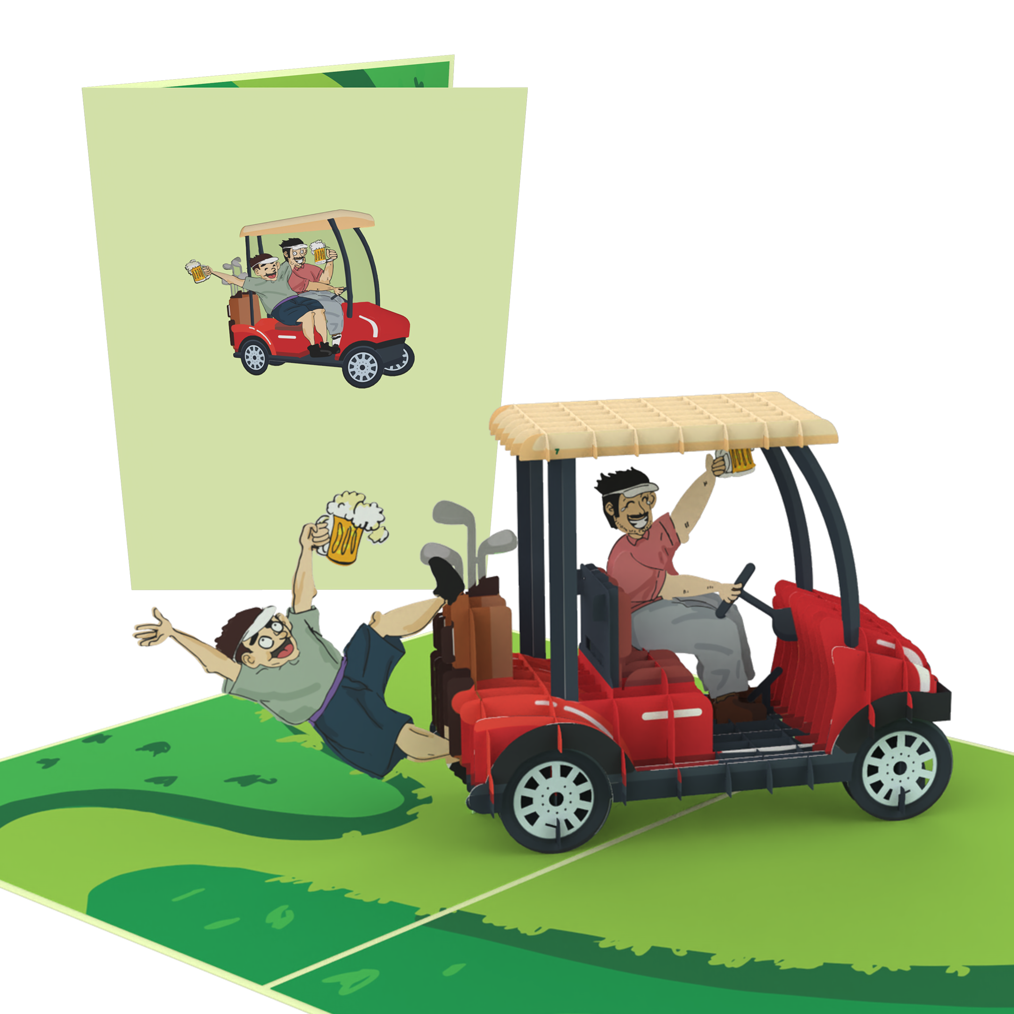 Drunk Golfers Inappropriate 3D Greeting Card – Setting The Space
